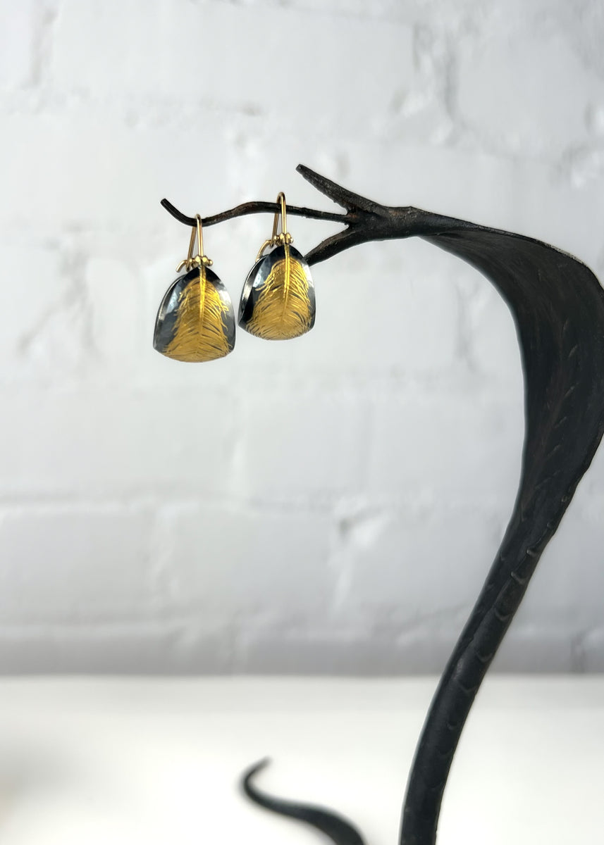 N° 291 Floating Feather Hoops – Edna Madera Studios